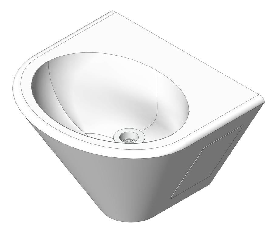 Basin WallHung Britex Grandeur AntiVandal - BIMcontent.com